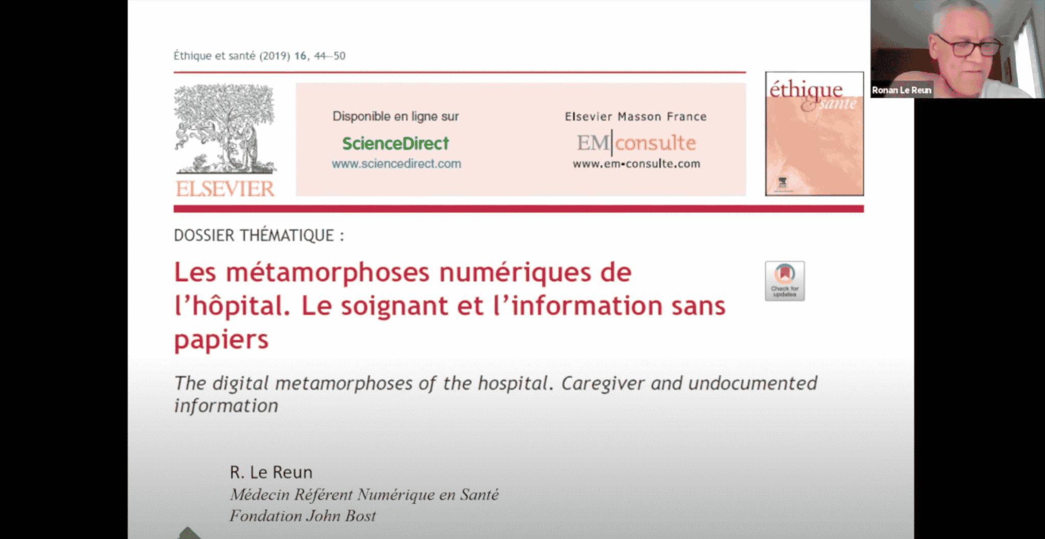 Ronan Le Reun : les données de santé à l’hôpital - Chaire de ... Ronan Le Reun : les données de santé à l’hôpital - Chaire de ...